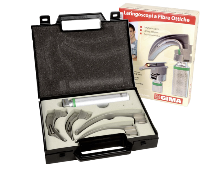 Set de laryngoscopie à fibre optique pour adultes Gima