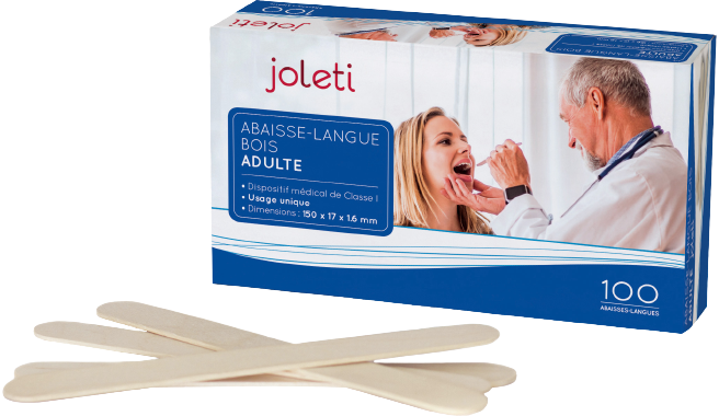 Abaisse-langues en bois (boite de 100 ou 250) Joletti