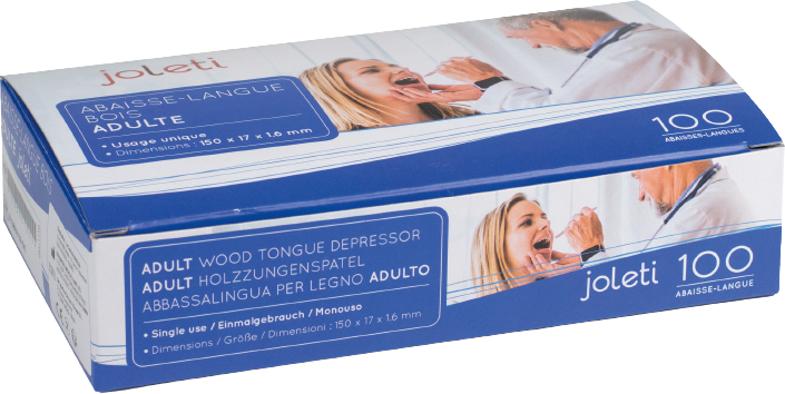 Abaisse-langues en bois (boite de 100 ou 250) Joletti