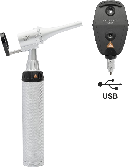 Set vétérinaire LED Otoscope G100 + Ophtalmoscope BETA 200 HEINE