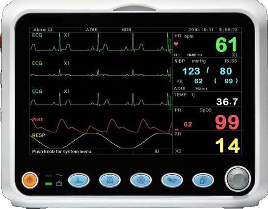 Moniteur patient multiparamétrique GIMA PC-3000 (PNI, SpO2, Temp., Resp ...