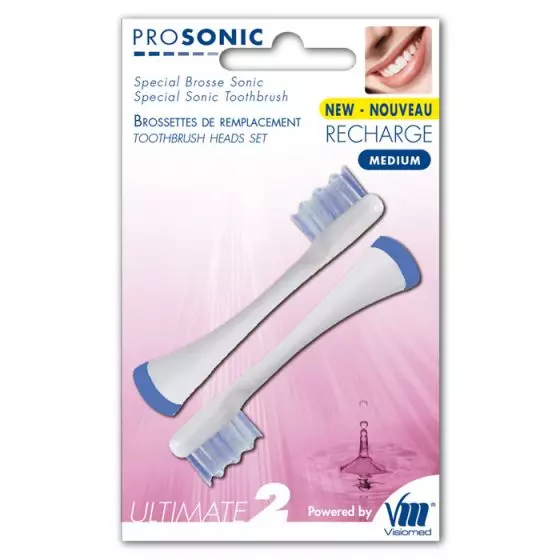 Brosses à dents éléctrique de rechange Prosonic 1000 à 0,00